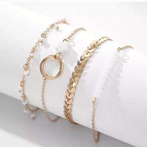 Jewelry | Multilayer Bracelets Gold And White | Poshmark
